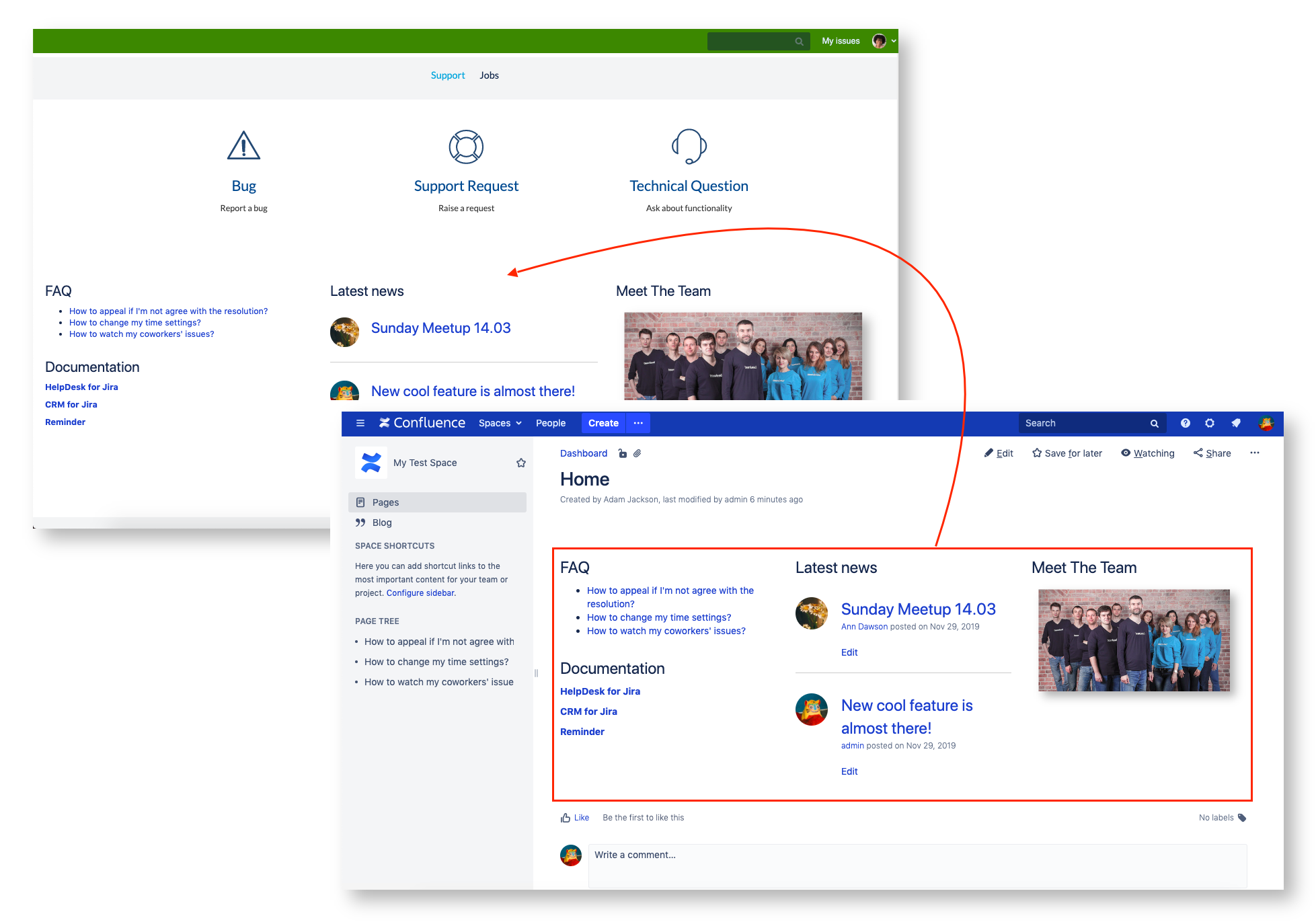 Displaying Confluence Page on a Portal